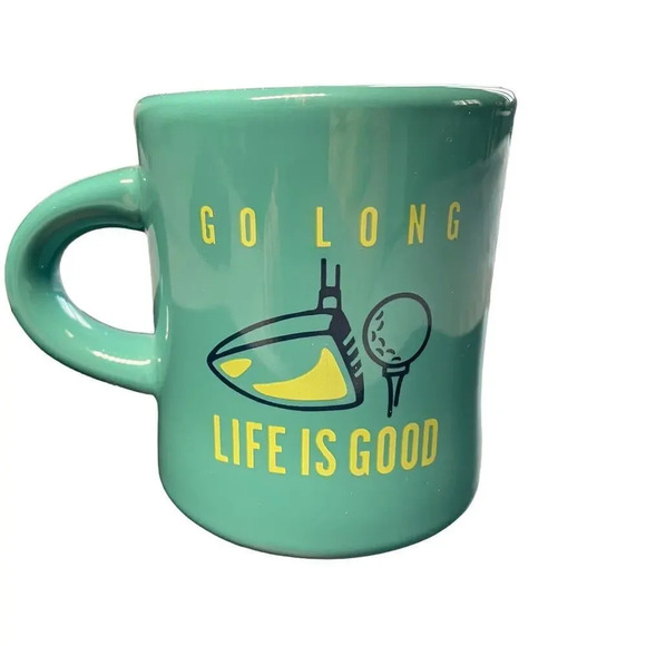 Life Is Good | Dining | Nwt Life Is Good Go Long Golf Swing Teal Coffee ...